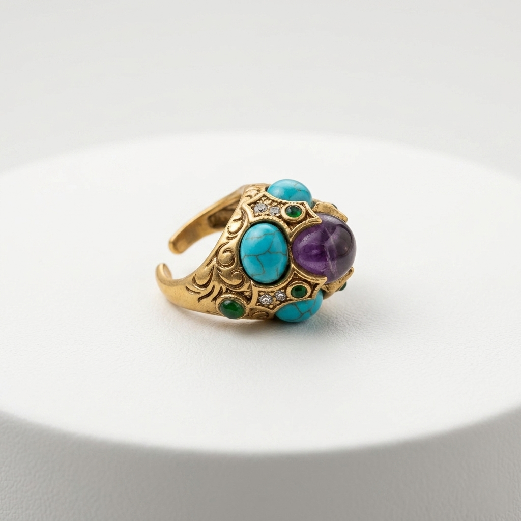 Purple Detail Blue Ring – D Shop Aruba